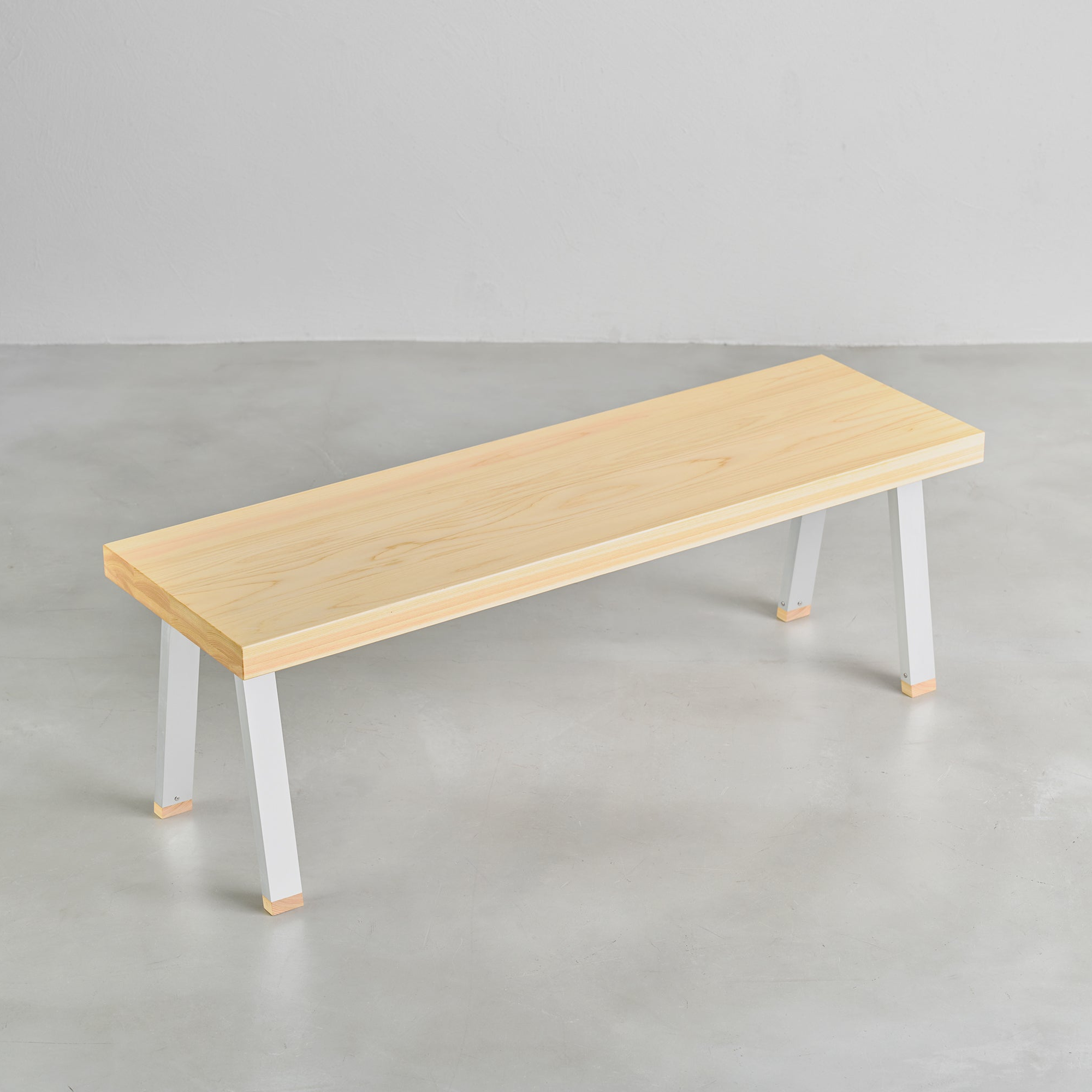 [iso] bench aluminum-legs(A) × hinoki wood – zukei
